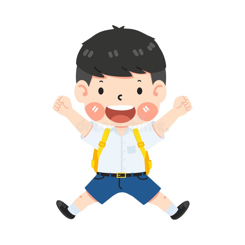 Happy Kid Student Student Uniform Stock Vector - Illustration of like ...