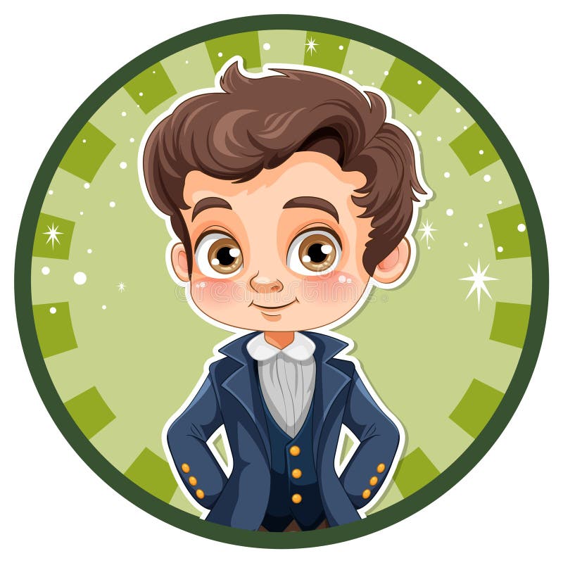 Cute Boy Student in School Uniform Profile Logo Stock Vector ...