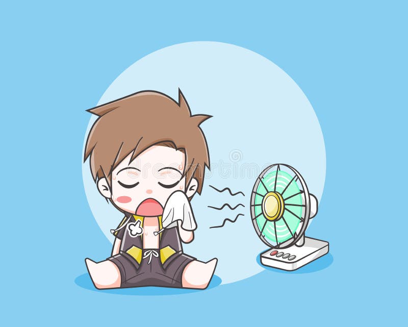 Cute Boy in Summer Time Cartoon Illustration Stock Vector ...