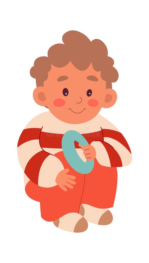 Cute boy with toy stock vector. Illustration of helper - 272641983