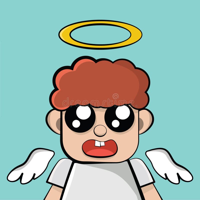 Cute Boy with Wings. Vector Illustration Decorative Design Stock Vector ...