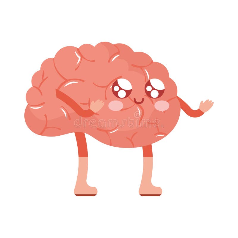 Cute brain design stock vector. Illustration of mind - 246566139