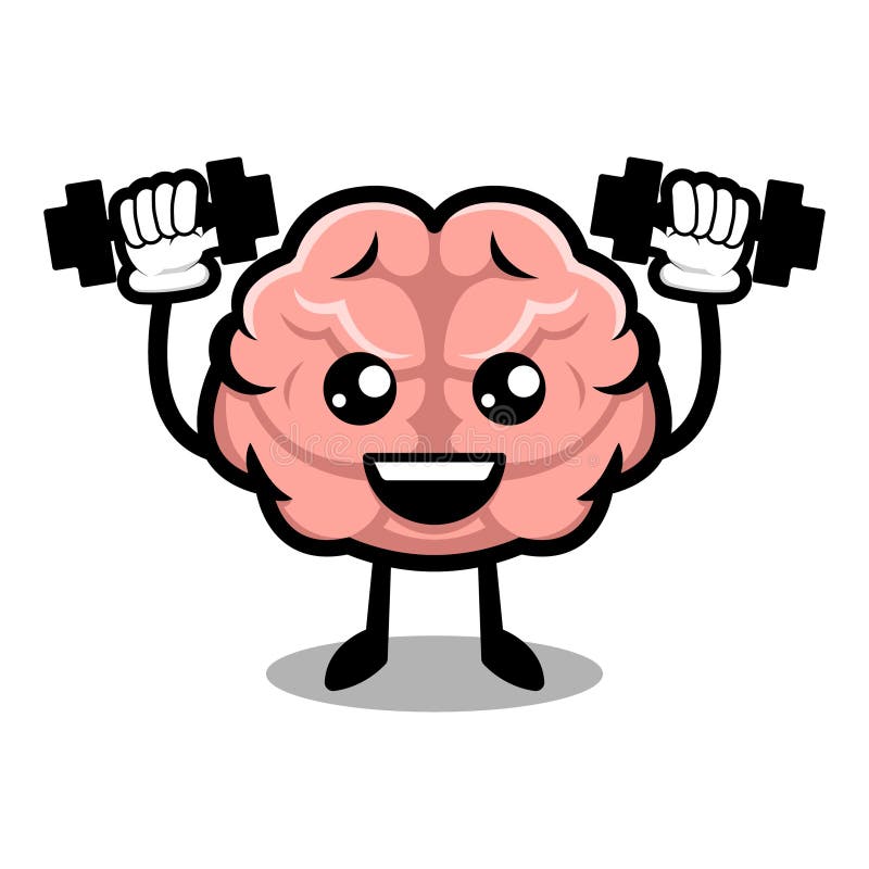 Cute Brain Mascot Design Illustration Stock Vector - Illustration of ...