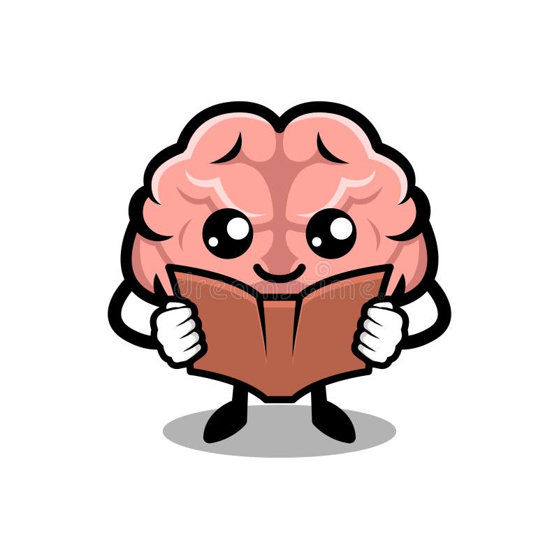 Cute Brain Mascot Design Illustration Stock Vector - Illustration of ...
