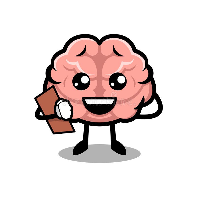 Cute Brain Mascot Design Illustration Stock Vector - Illustration of ...