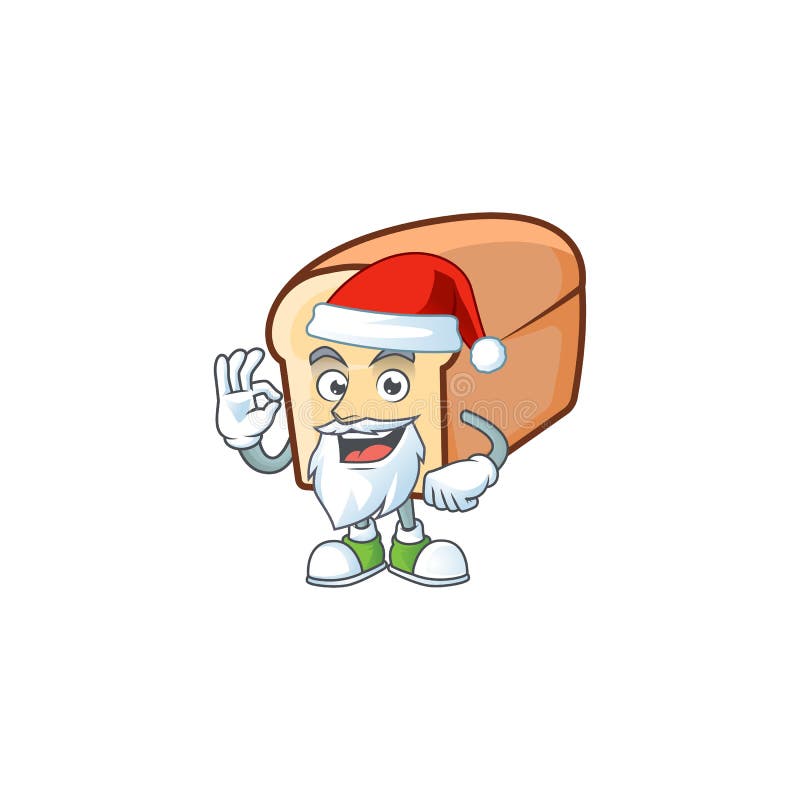 Cute Bread Isolated of Cartoon Character Santa Claus. Stock Vector ...