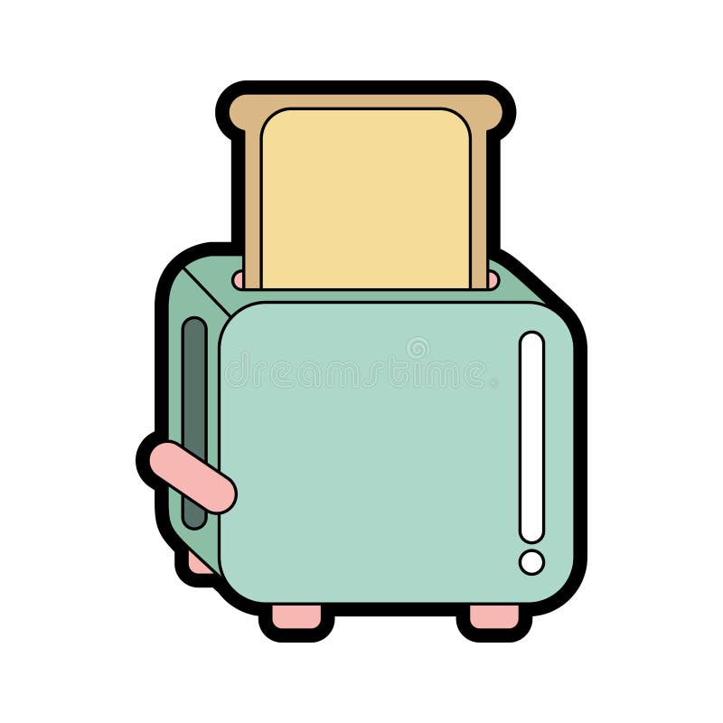 Cute Bread Toaster Graphic Design Stock Vector - Illustration of ...