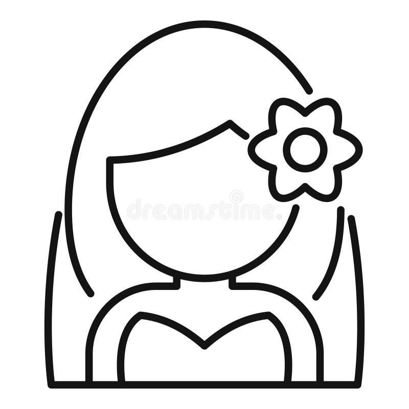 Cute Bride Avatar Icon Outline Vector. Event Planner Stock Vector ...