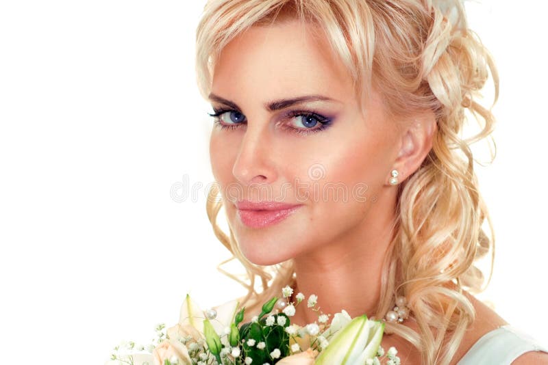 Cute bride looking stock image. Image of happiness, glamour - 22629735
