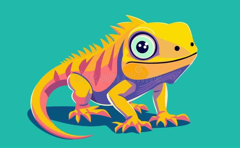 Cute Bright Iguana. Vector Illustration Stock Vector - Illustration of ...