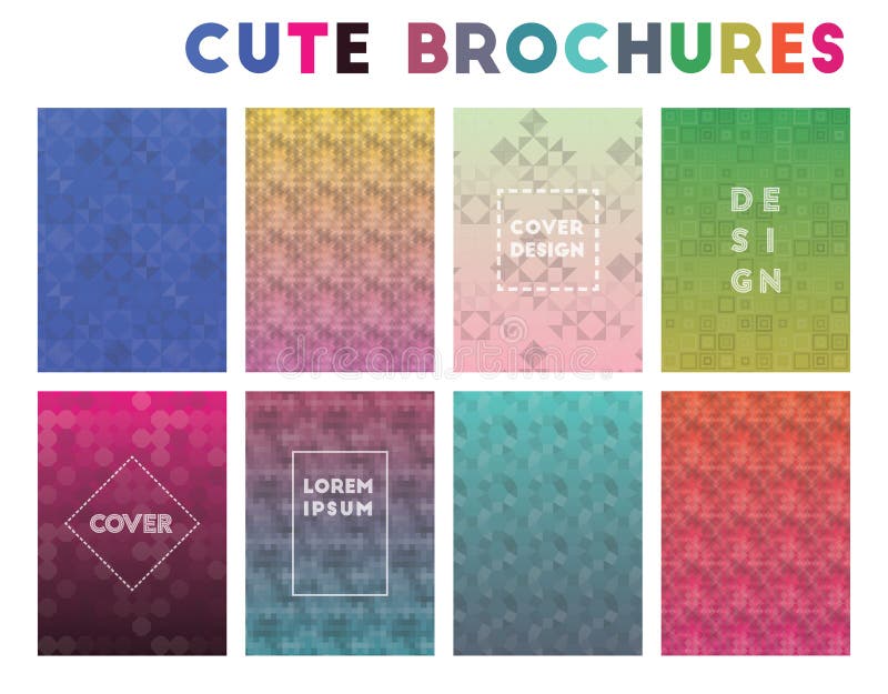 Cute Brochures. Alluring Geometric Patterns Stock Vector - Illustration ...