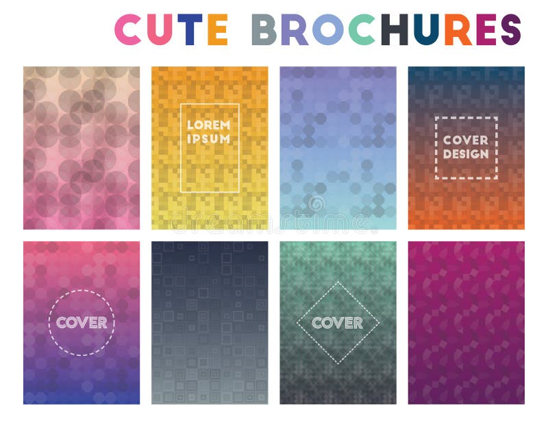Cute Brochures. Admirable Geometric Patterns Stock Vector ...