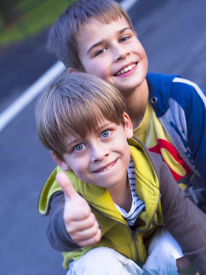 Cute brothers stock photo. Image of laugh, outside, friendship - 43072588