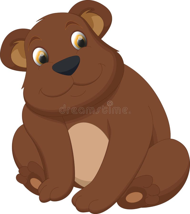 Cute brown bear cartoon stock vector. Illustration of cute - 53215736