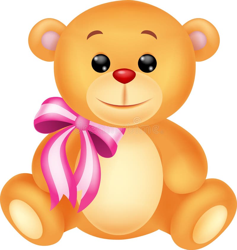 Cute Brown Bear Stuff Cartoon Stock Vector - Illustration of childhood ...