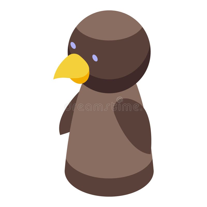 Cute Brown Bird Standing Isometric Character Design Stock Illustration ...