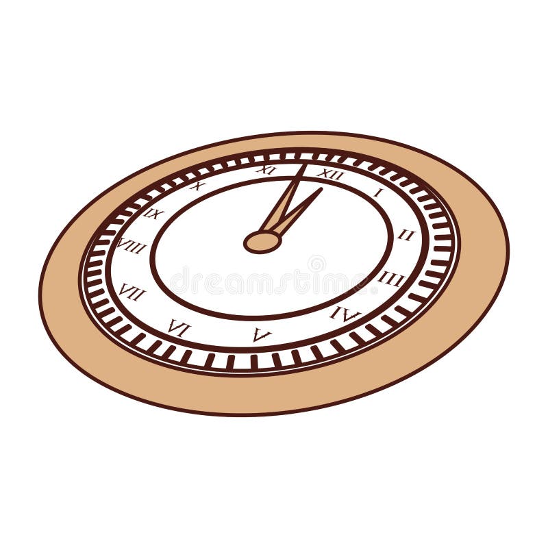 Cute brown clock cartoon stock vector. Illustration of icon - 94127383