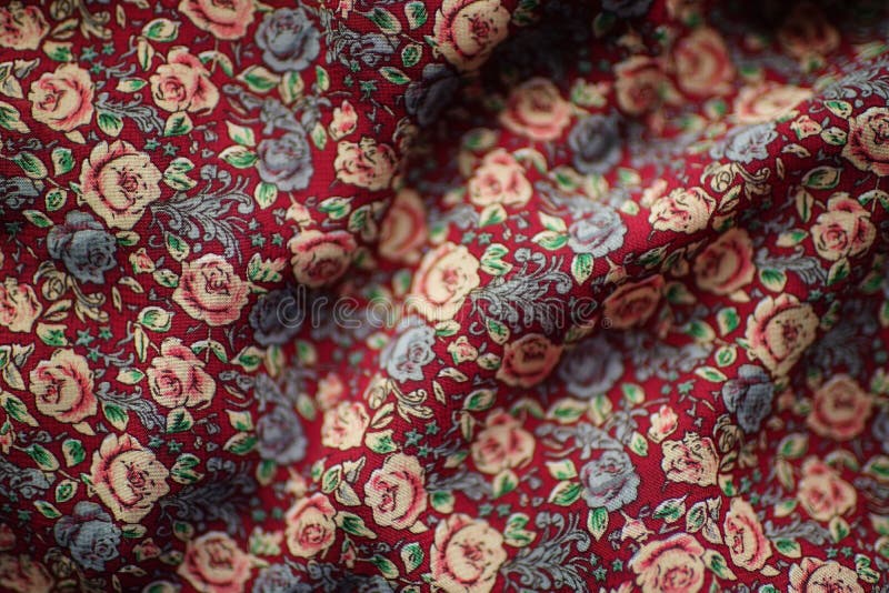 Cute Brown Fabric with a Floral Pattern Stock Photo - Image of cover ...