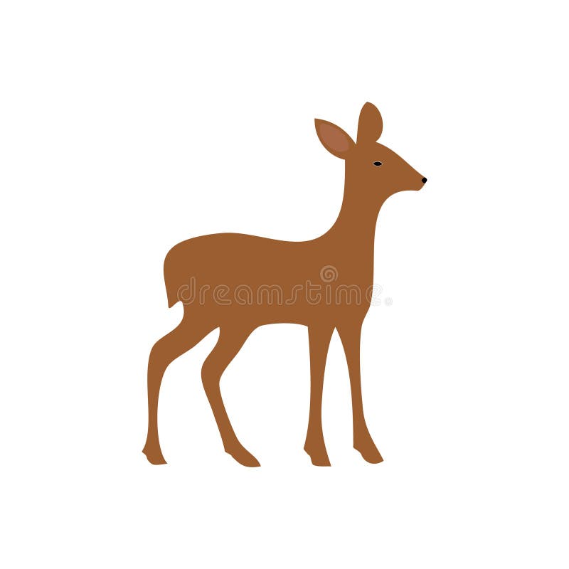 Cute Brown Faun on a White Backdrop Stock Vector - Illustration of sign ...