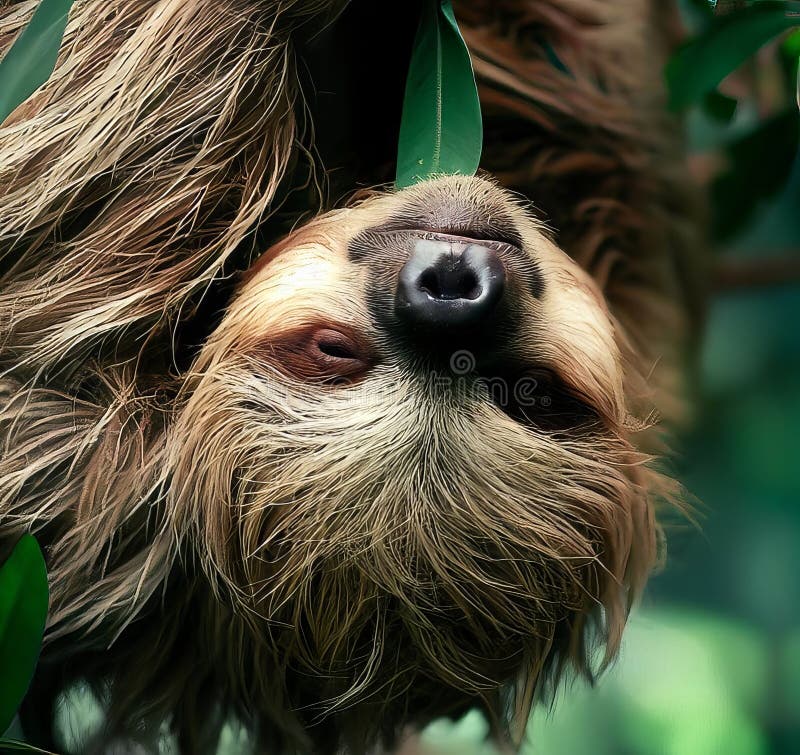 Adorable upside-down sloth stock illustration. Illustration of wildlife ...