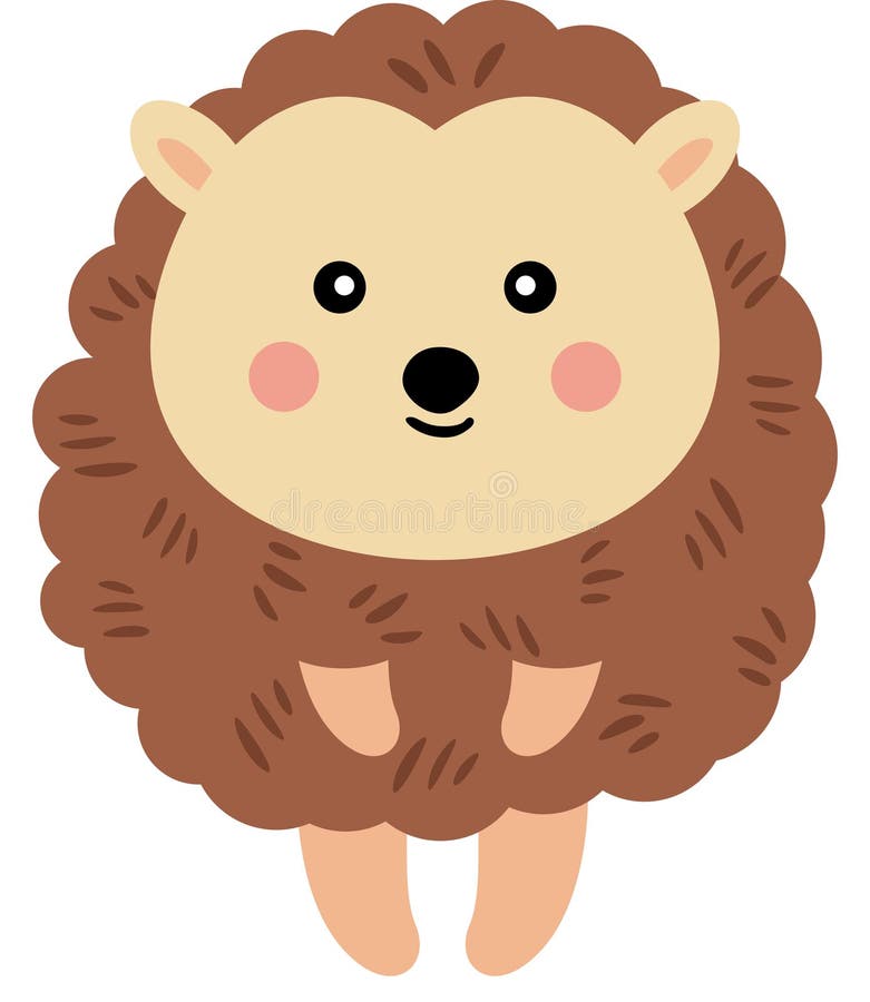 Cute Brown Hedgehog Isolated on White Stock Vector - Illustration of ...