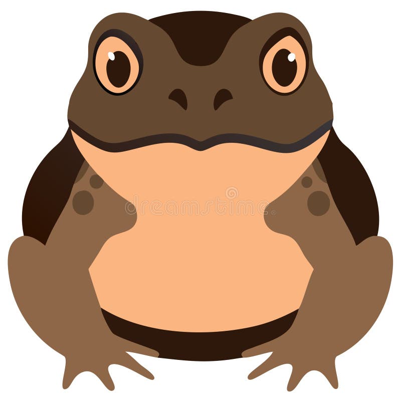 Cute Brown Toad Vector Illustration for Educational Material and Pop ...