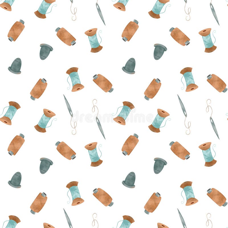 Cute Needle with Thread for Sewing. Textural Digital Art Stock ...