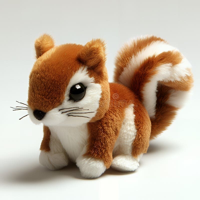 Cute Brown and White Plush Squirrel Toy Stock Illustration ...