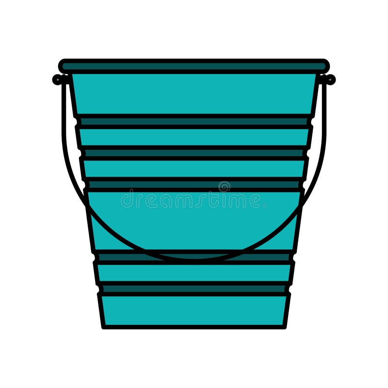 Cute Bucket Cartoon Vector Illustration Motif Set. Hand Drawn Isolated ...