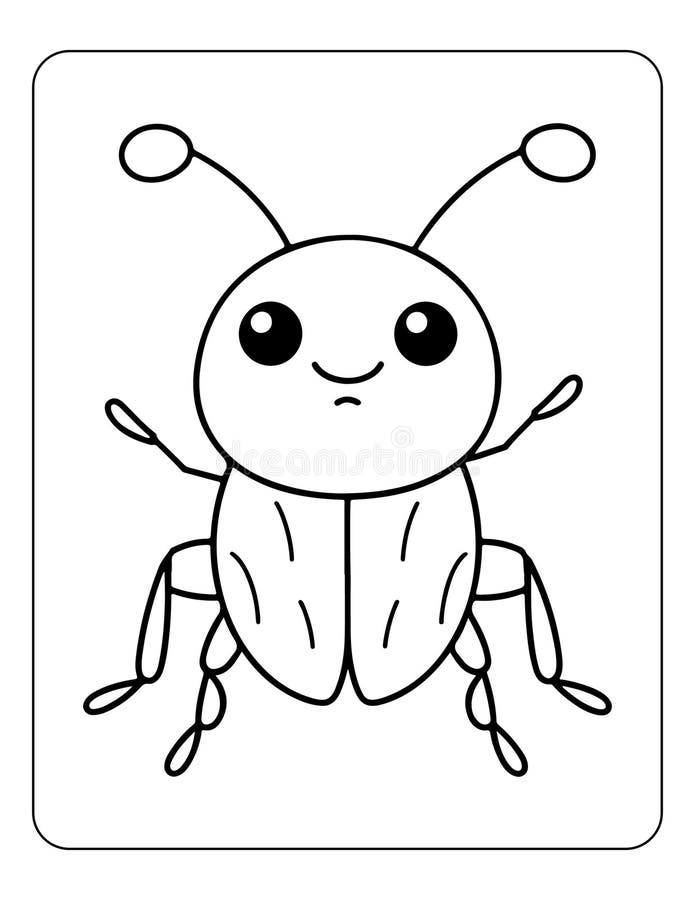 CUTE BUG COLORING PAGES for KIDS Stock Illustration - Illustration of ...