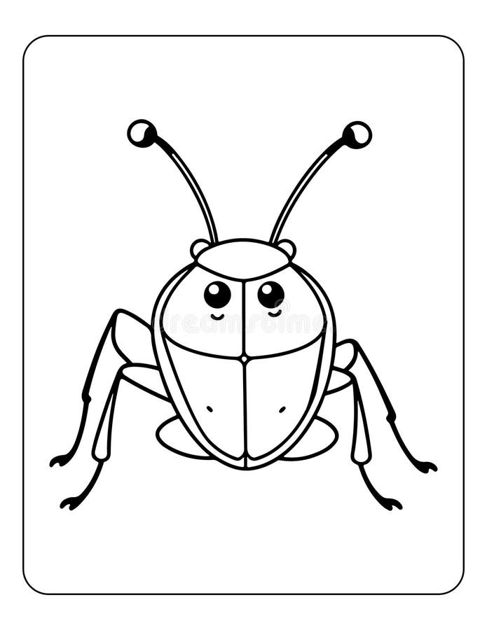 CUTE BUG COLORING PAGES for KIDS Stock Illustration - Illustration of ...