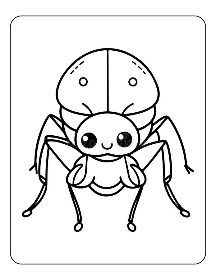 CUTE BUG COLORING PAGES for KIDS Stock Illustration - Illustration of ...