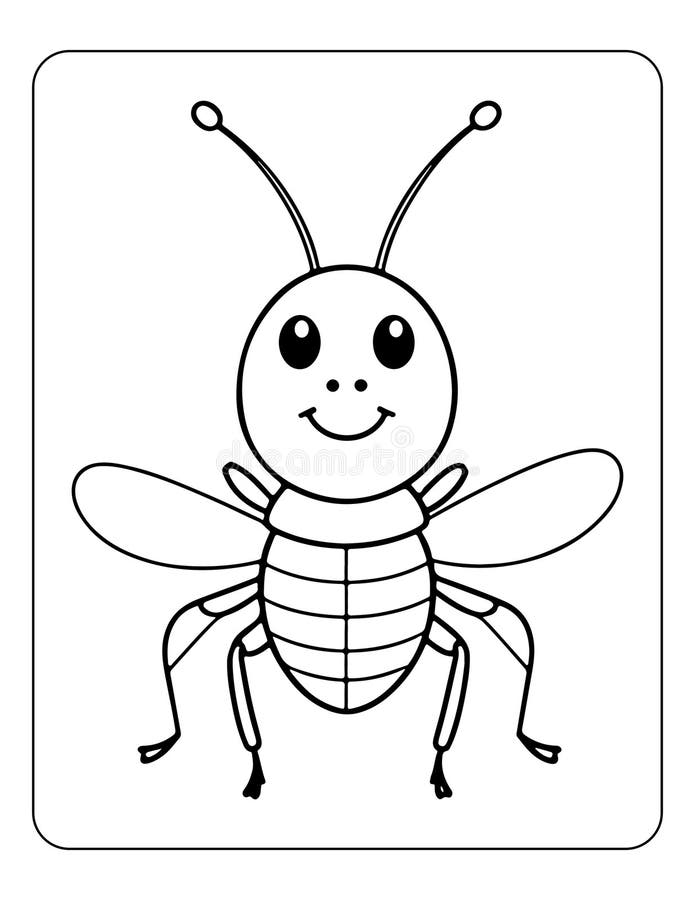 CUTE BUG COLORING PAGES for KIDS Stock Illustration - Illustration of ...
