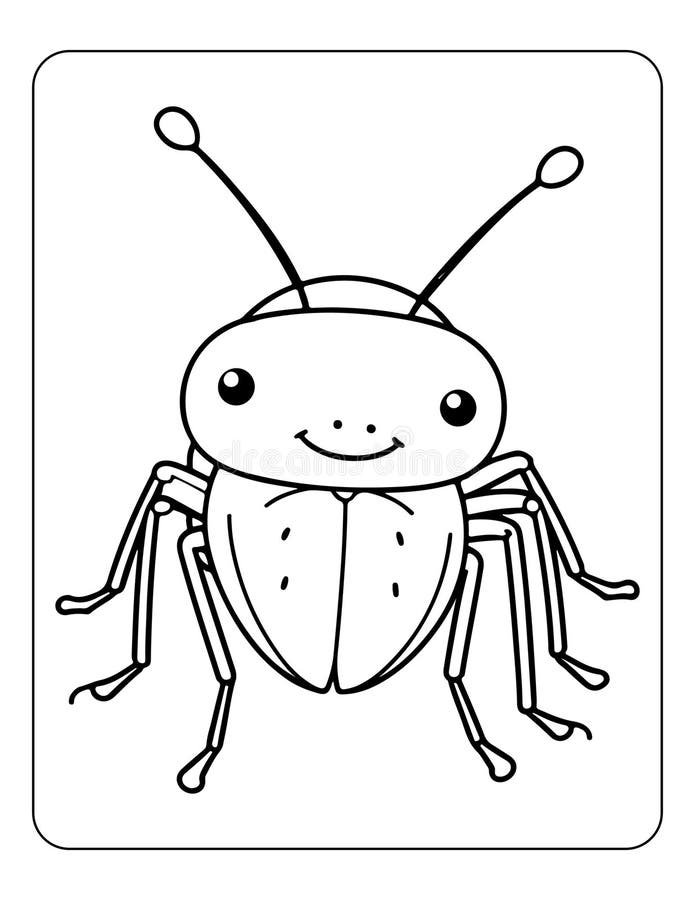 CUTE BUG COLORING PAGES for KIDS Stock Illustration - Illustration of ...