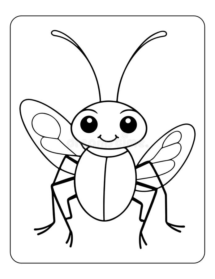 CUTE BUG COLORING PAGES for KIDS Stock Illustration - Illustration of ...