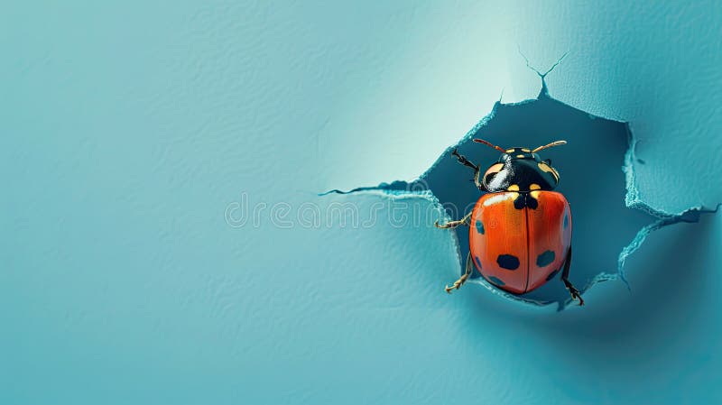 Cute Bug Peeking through a Hole Stock Illustration - Illustration of ...