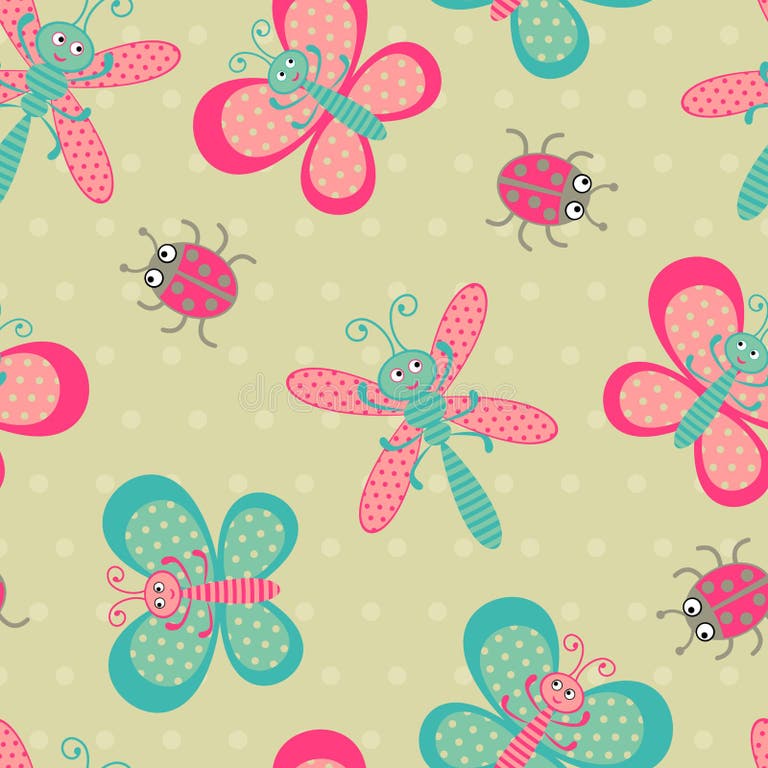 Cartoon Cute Bugs Wallpaper Stock Illustrations – 808 Cartoon Cute Bugs ...