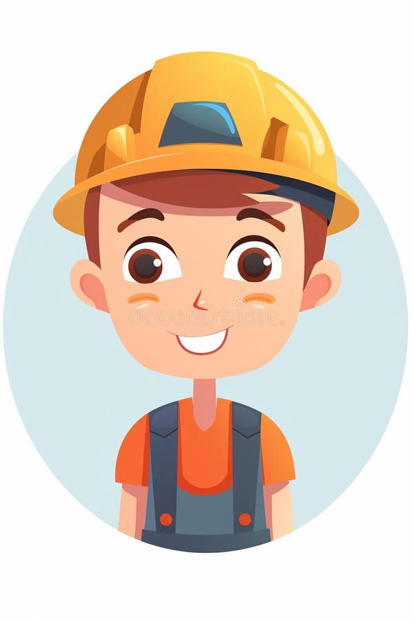 Cute Builder Avatar. AI Generated Stock Illustration - Illustration of ...