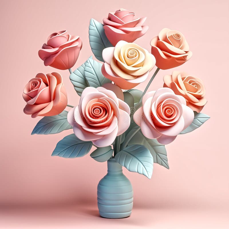 Pastel Roses Bunch Stock Illustrations – 2,262 Pastel Roses Bunch Stock ...