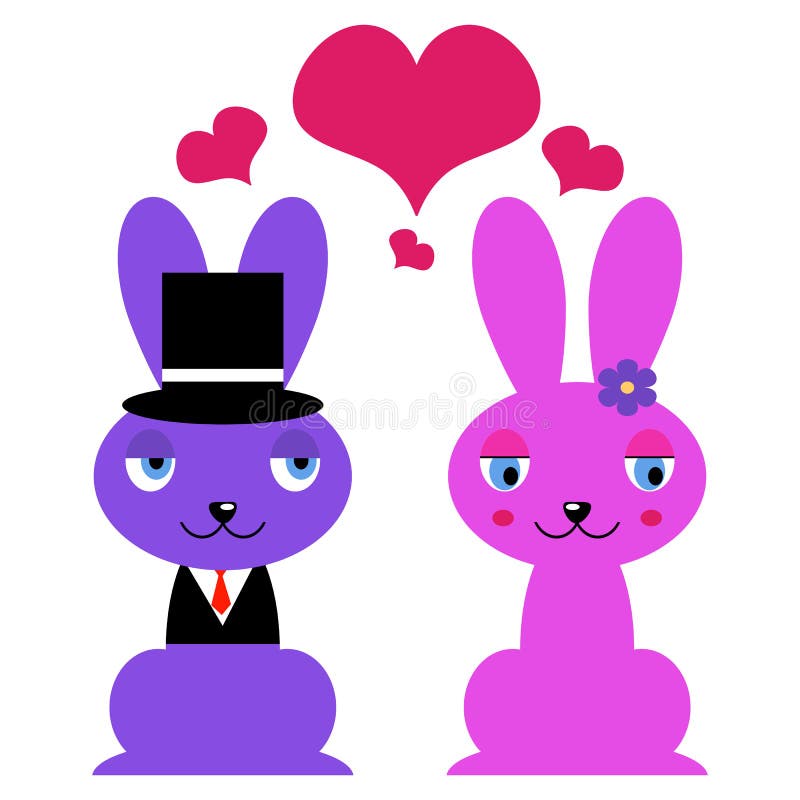 Two cute bunnies stock vector. Illustration of romantic - 30382566