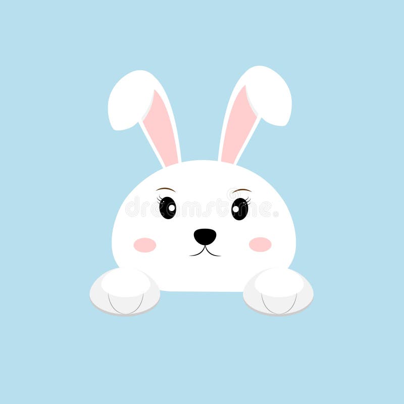 Cute Bunny on a Blue Background. Easter Bunny Stock Vector ...
