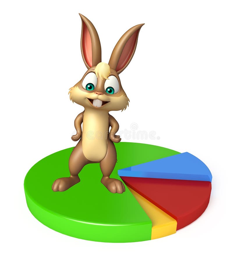 Cute Bunny Cartoon Character with Circle Sign Stock Illustration ...