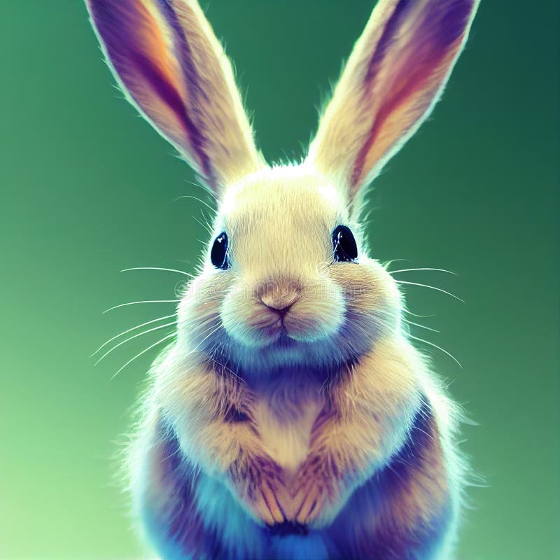 Cute Bunny for Children Poster Illustration. Easter Rabbit. Stock ...