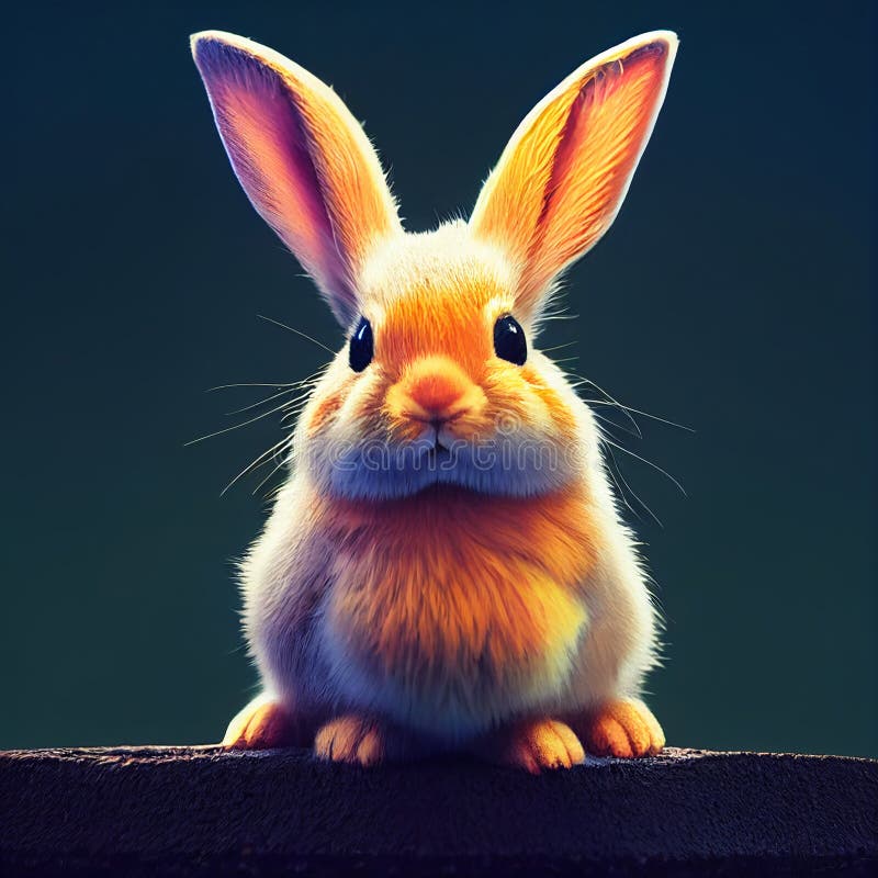 Cute Bunny for Children Poster Illustration. Easter Rabbit. Stock ...