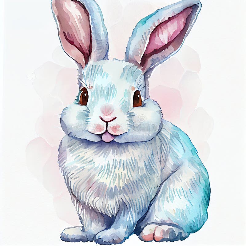 Cute Bunny for Children Poster Illustration. Easter Rabbit. Stock ...
