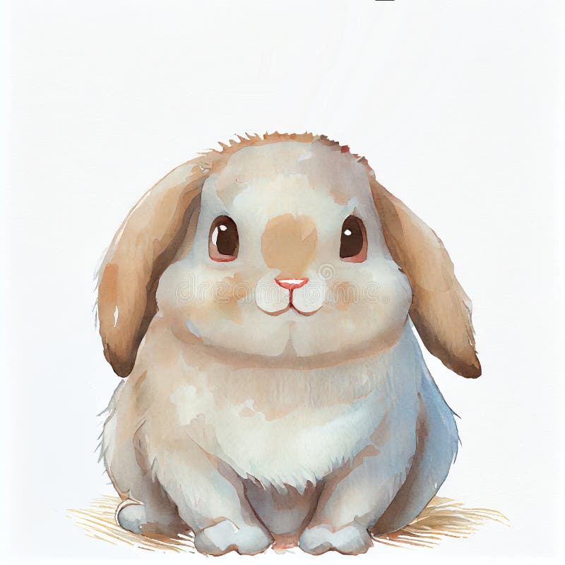 Cute Bunny for Children Poster Illustration. Easter Rabbit. Stock ...