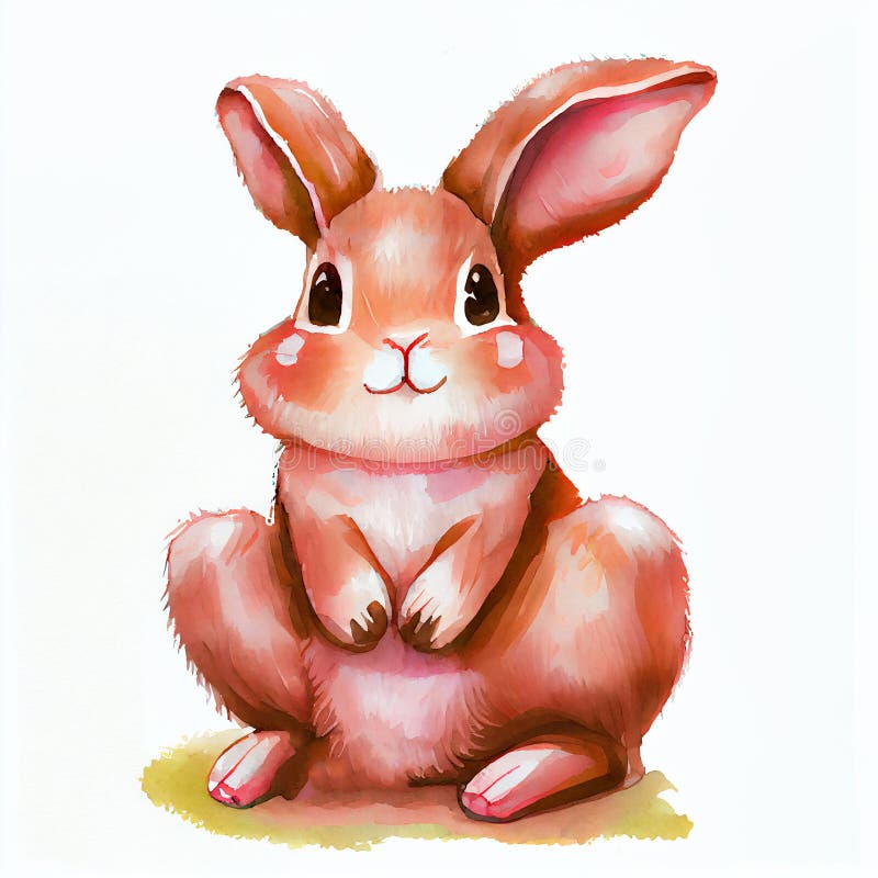 Cute Bunny for Children Poster Illustration. Easter Rabbit. Stock ...