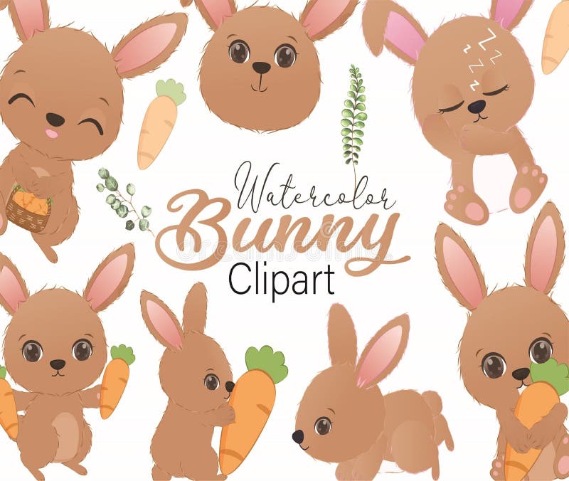 Cute Bunny Clipart stock vector. Illustration of presenting - 262263943