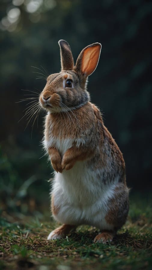 Cute Bunny with Curious Look, Looking at the Camera. Stock Illustration ...