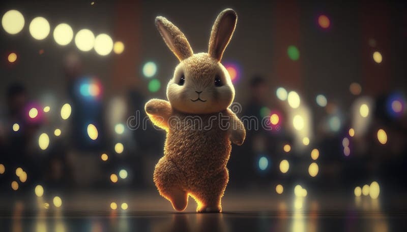 Cute Bunny Disco Dancing Ai, Generative Stock Illustration ...